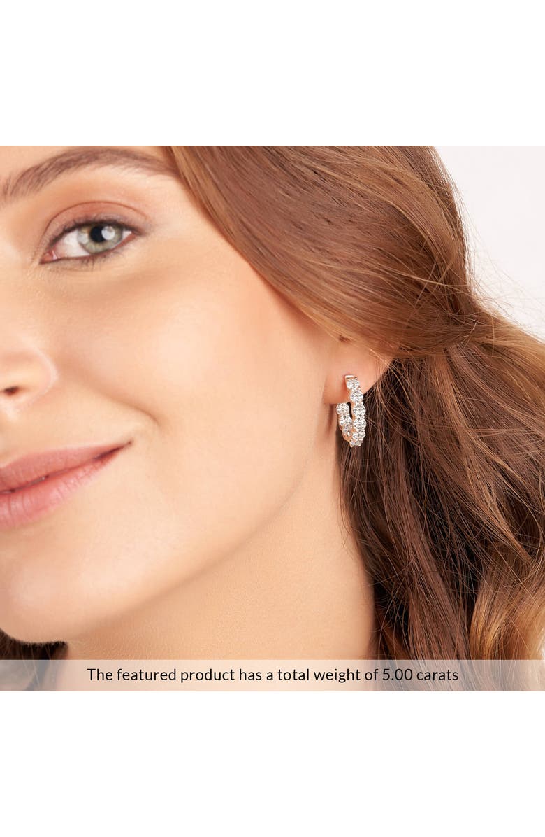 Bliss Diamond 5Ct TW Diamond Inside Outside Hoops Earrings 14k Gold Lab ...