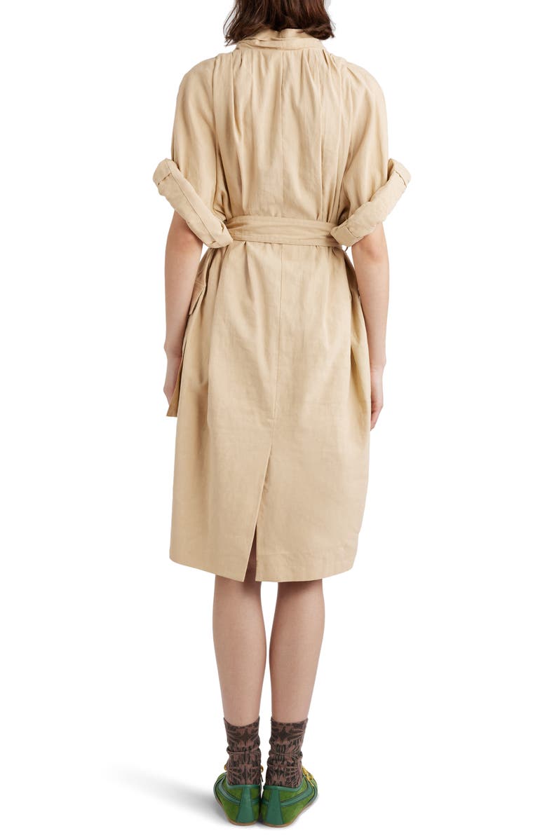 Dries Van Noten Debrasa Cargo Pocket Belted Linen & Cotton Midi Dress ...