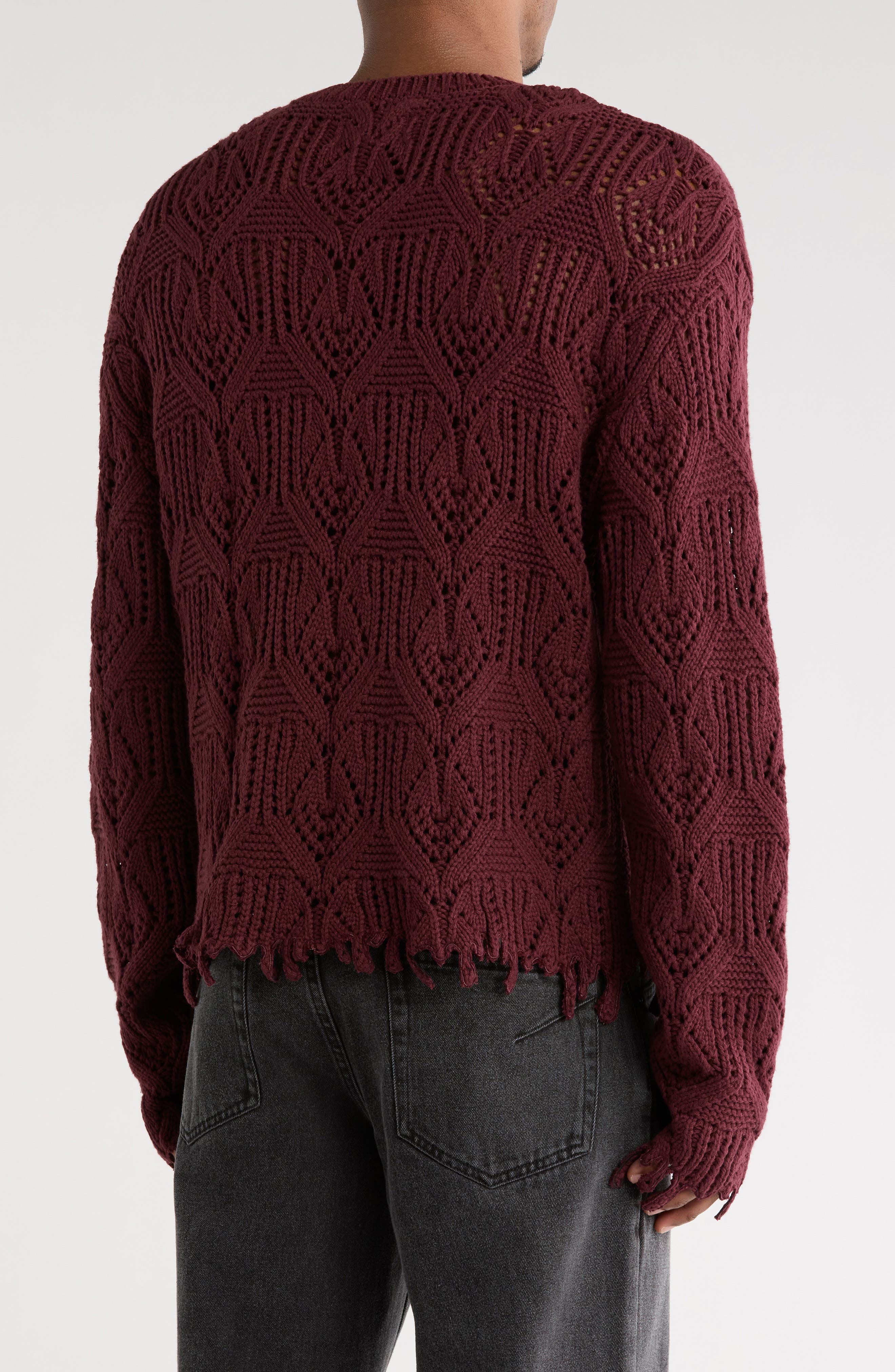 HONOR THE GIFT Open Stitch Cotton Crewneck Sweater | Nordstromrack