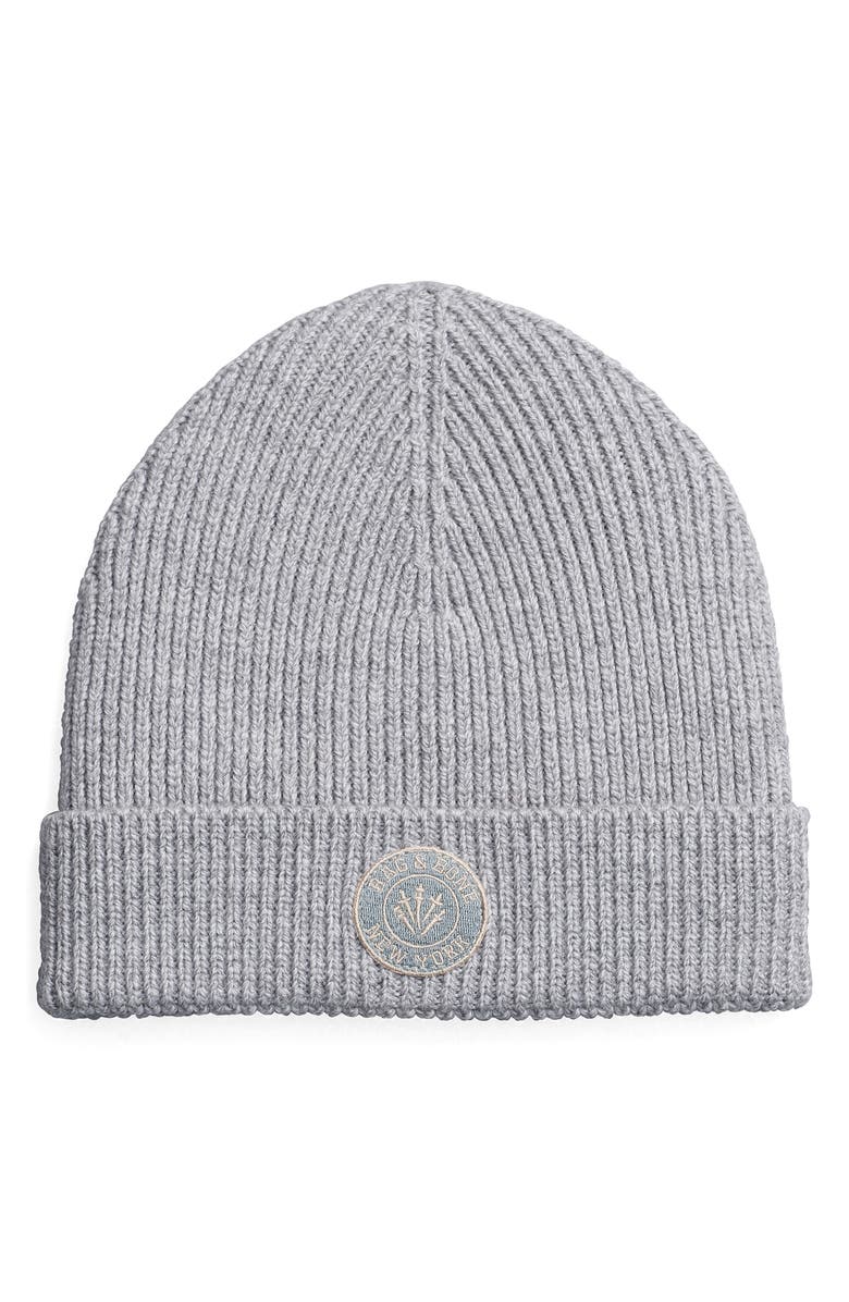 rag & bone Charlie Logo Patch Wool Blend Beanie | Nordstromrack