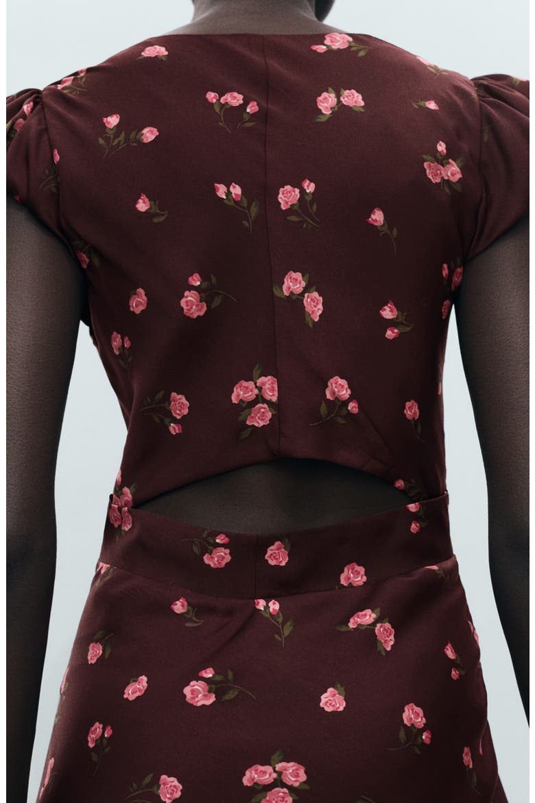 Floral Print Cap Sleeve Midi Dress (Women) | Nordstromrack