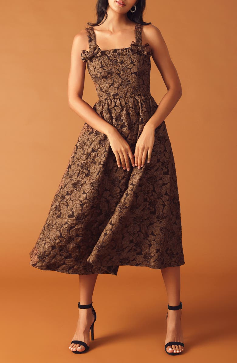 FLYING TOMATO Jacquard Fit & Flare Midi Dress | Nordstromrack
