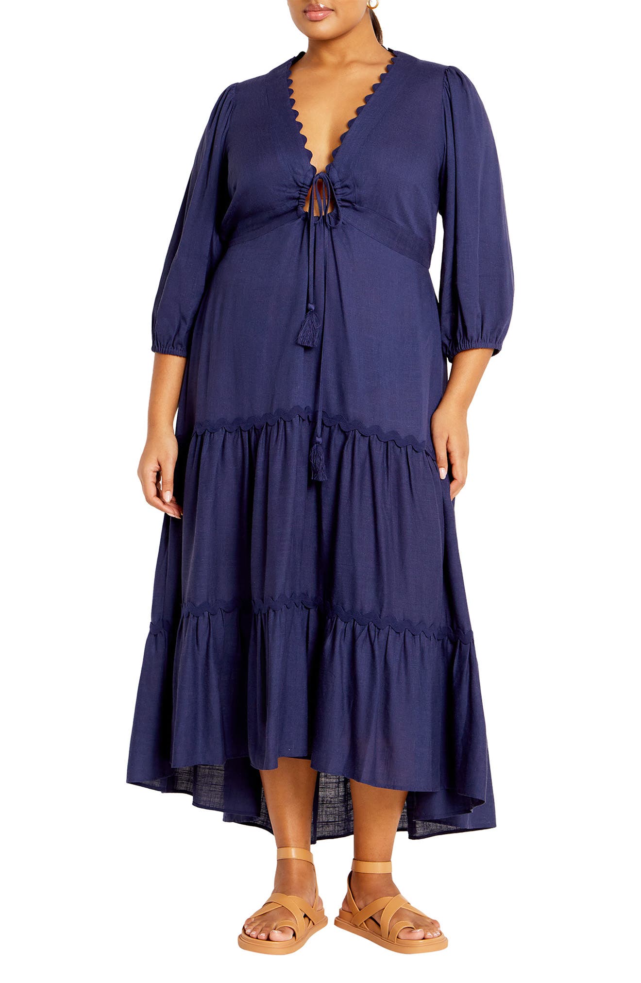 City Chic Cabana Tiered High-Low Dress | Nordstromrack