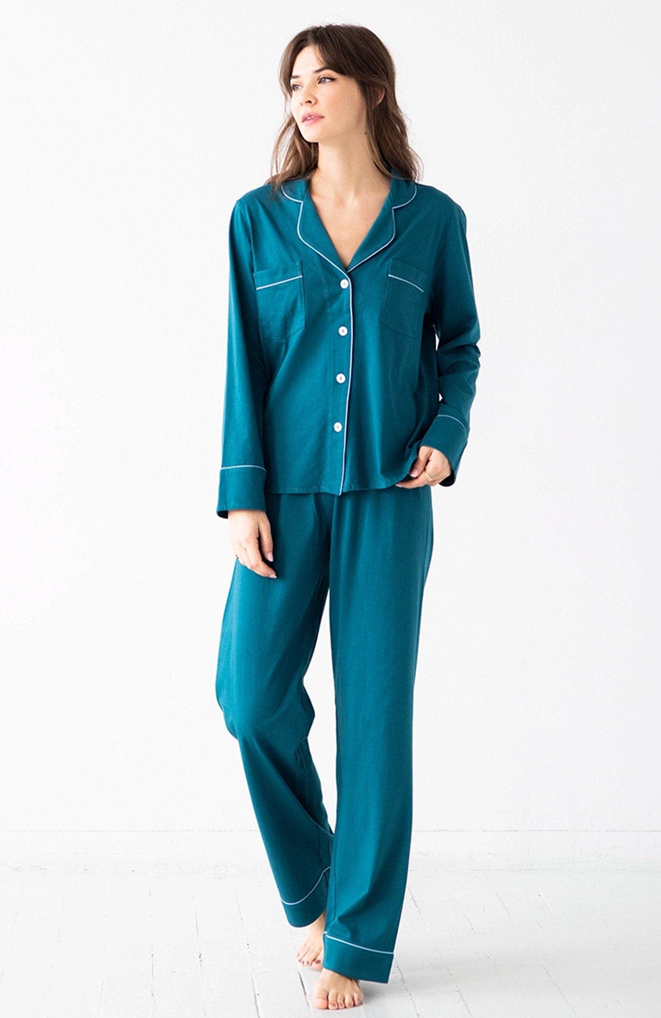 SALUA Classic Pajamas in Pima Cotton | Nordstrom