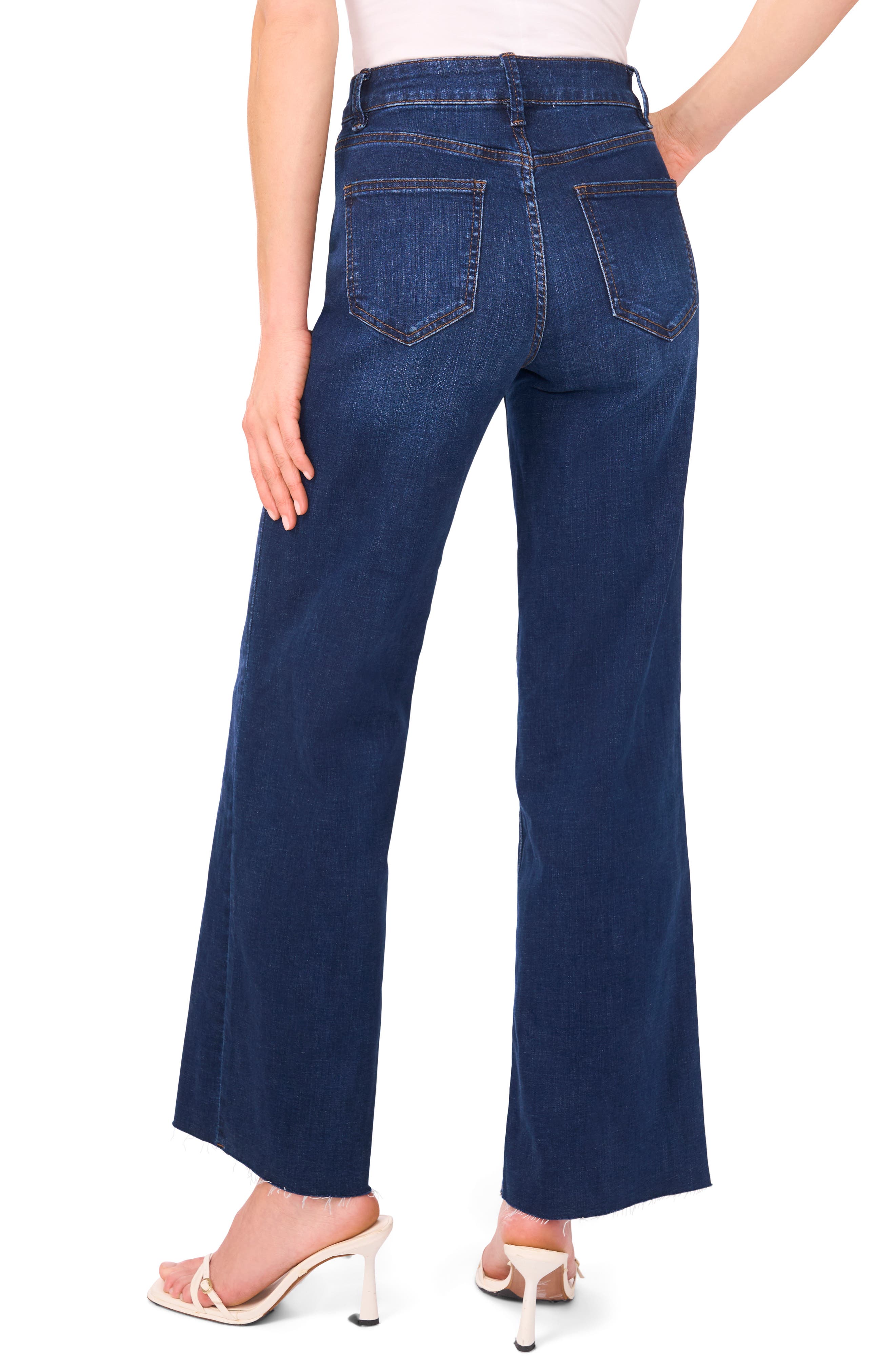 CeCe Raw Hem High Waist Wide Leg Jeans | Nordstrom