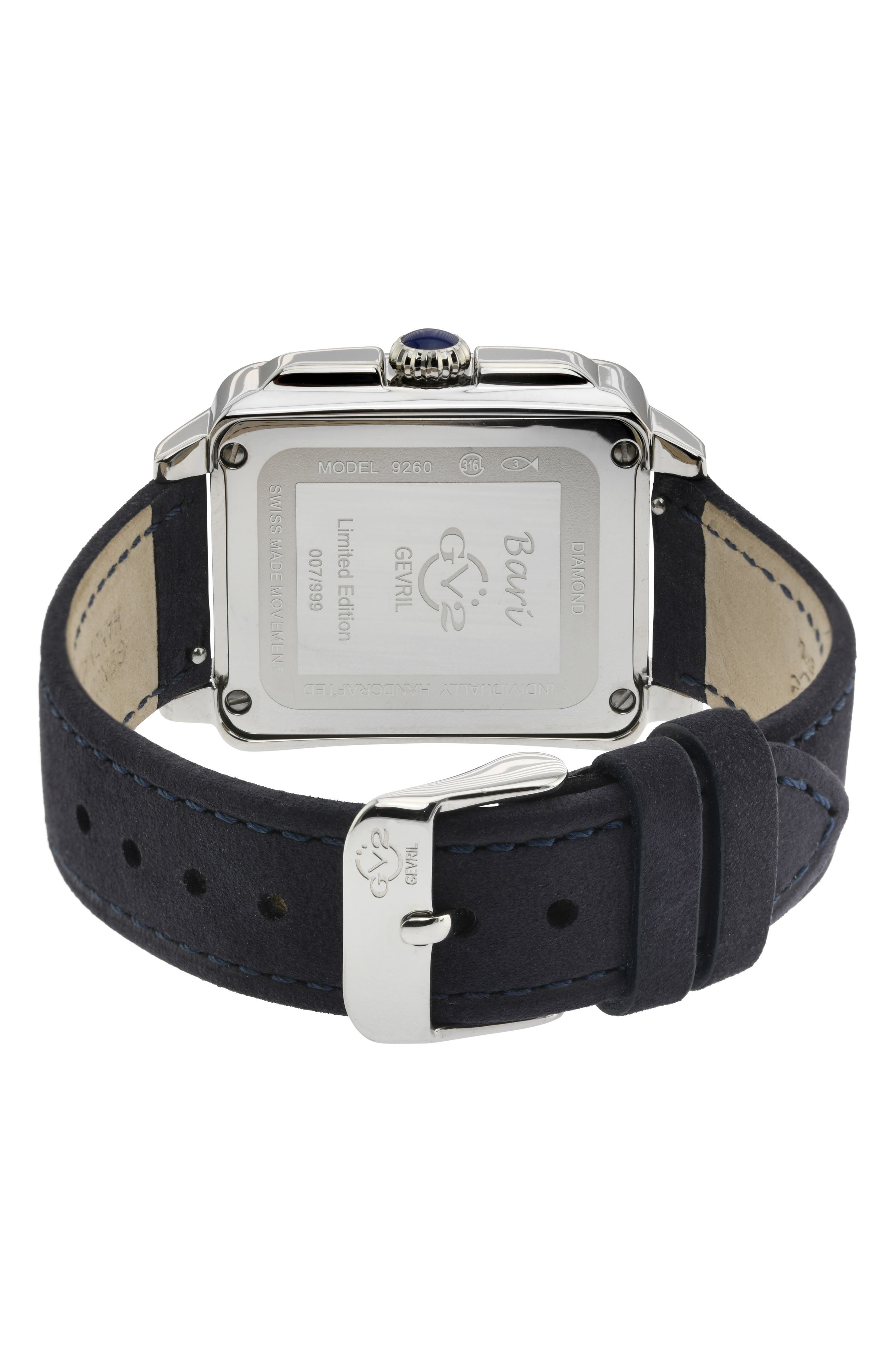 GV2 Women's Bari Enamel with Diamond Dial Leather Strap Watch, 37mm ...
