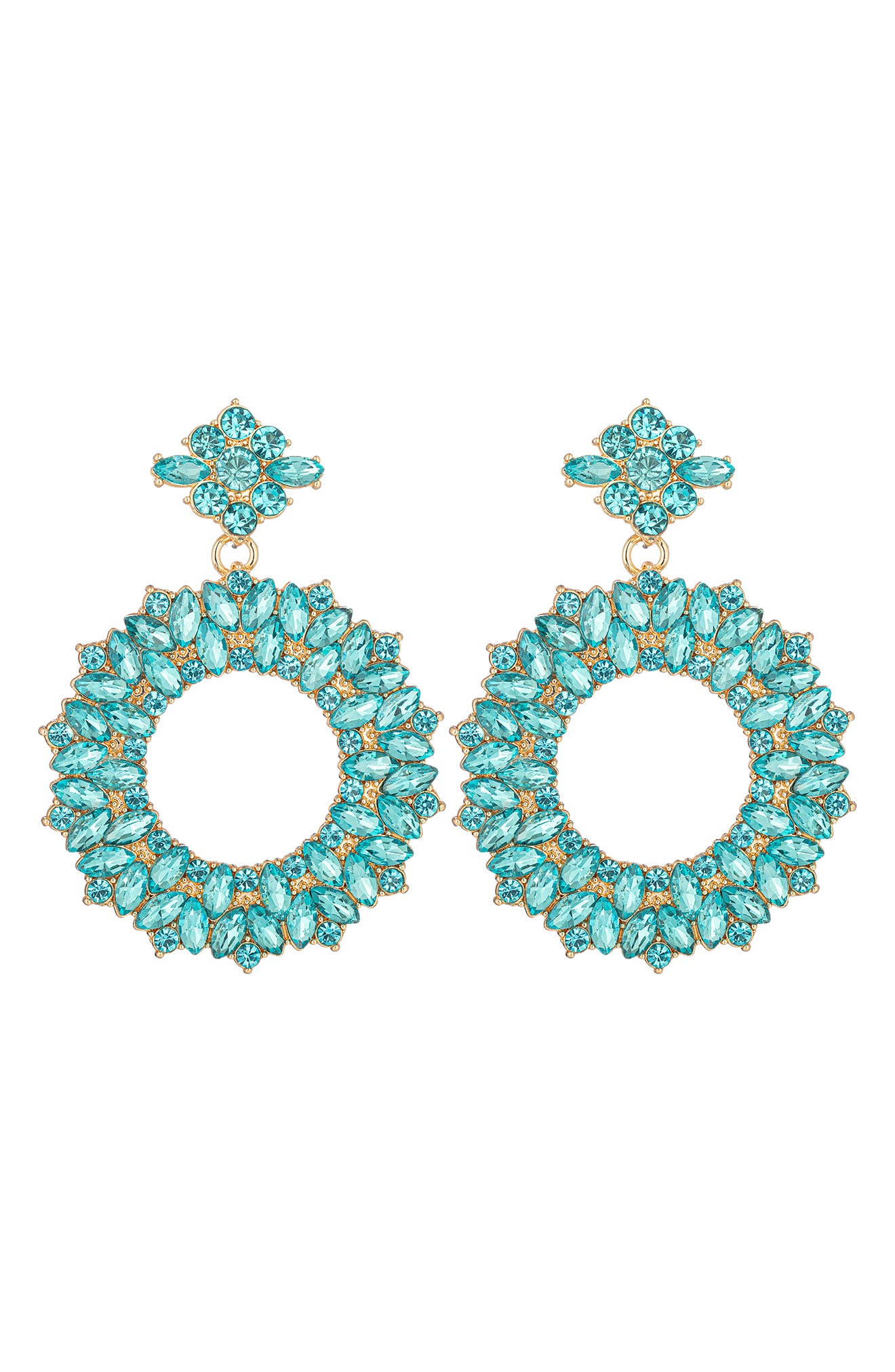 EYE CANDY LOS ANGELES Stephanie Teal Crystal Drop Earrings | Nordstromrack