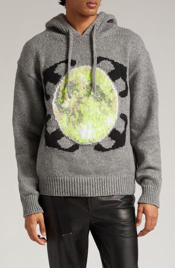 Off-White Moon Arrow Intarsia Wool, Cotton & Mohair Blend Sweater ...