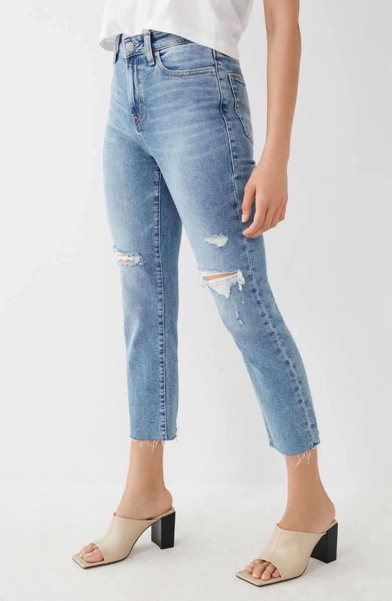 True Religion Starr Distressed Raw Crop Straight Jeans | Nordstromrack