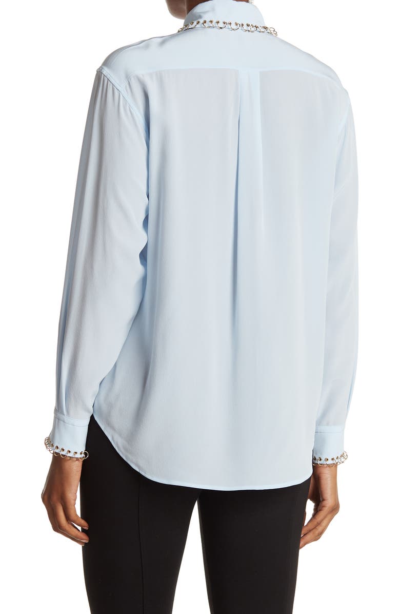 Burberry Metal Ring Trim Silk Shirt | Nordstromrack