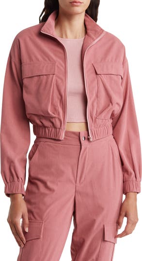 AREA STARS Waffle Knit Crop Jacket | Nordstromrack