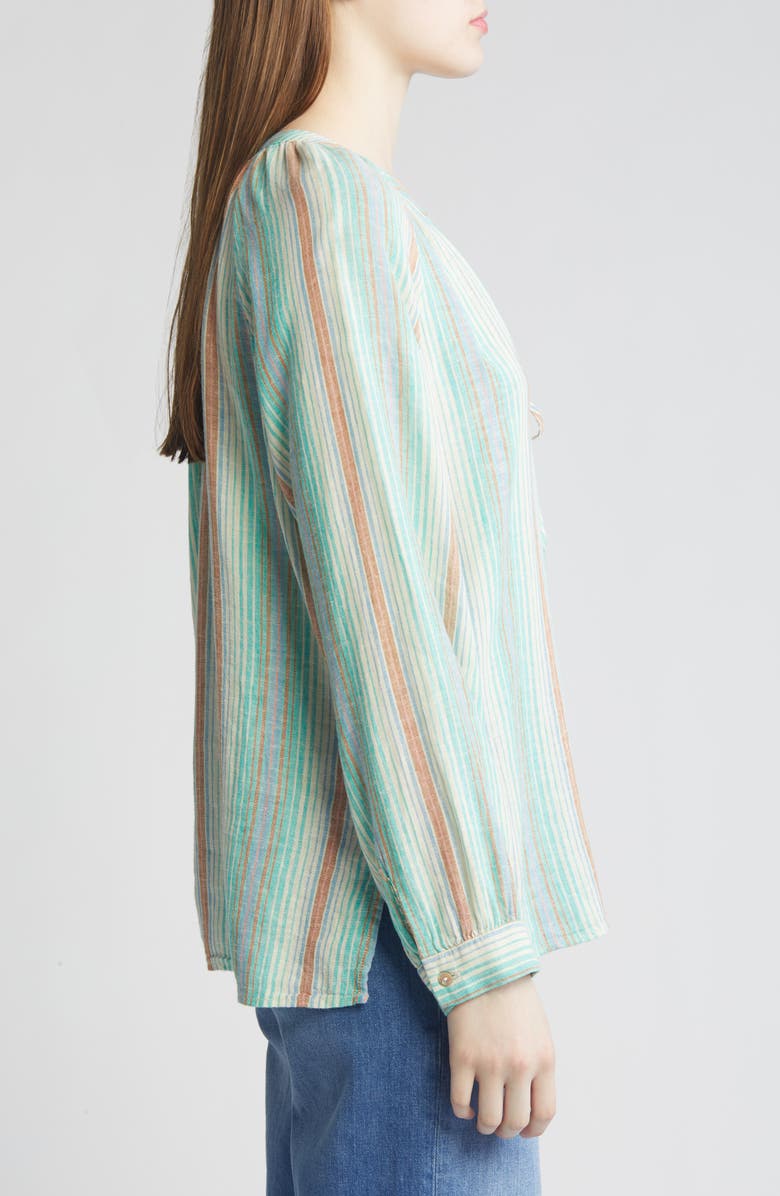 Rails Brielle Stripe Tie Front Linen Blend Top | Nordstromrack