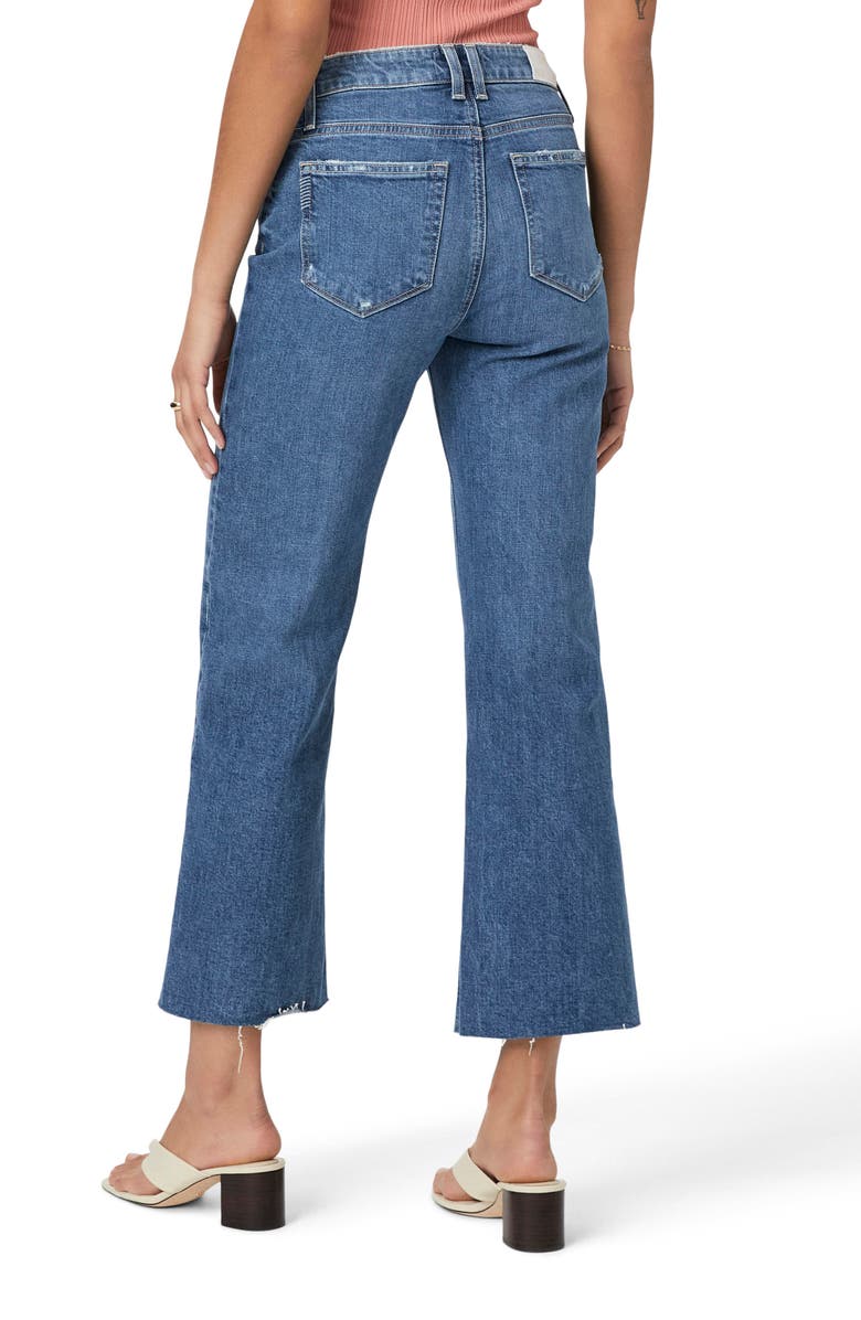 PAIGE Leenah Raw Hem High Waist Ankle Wide Leg Jeans | Nordstromrack