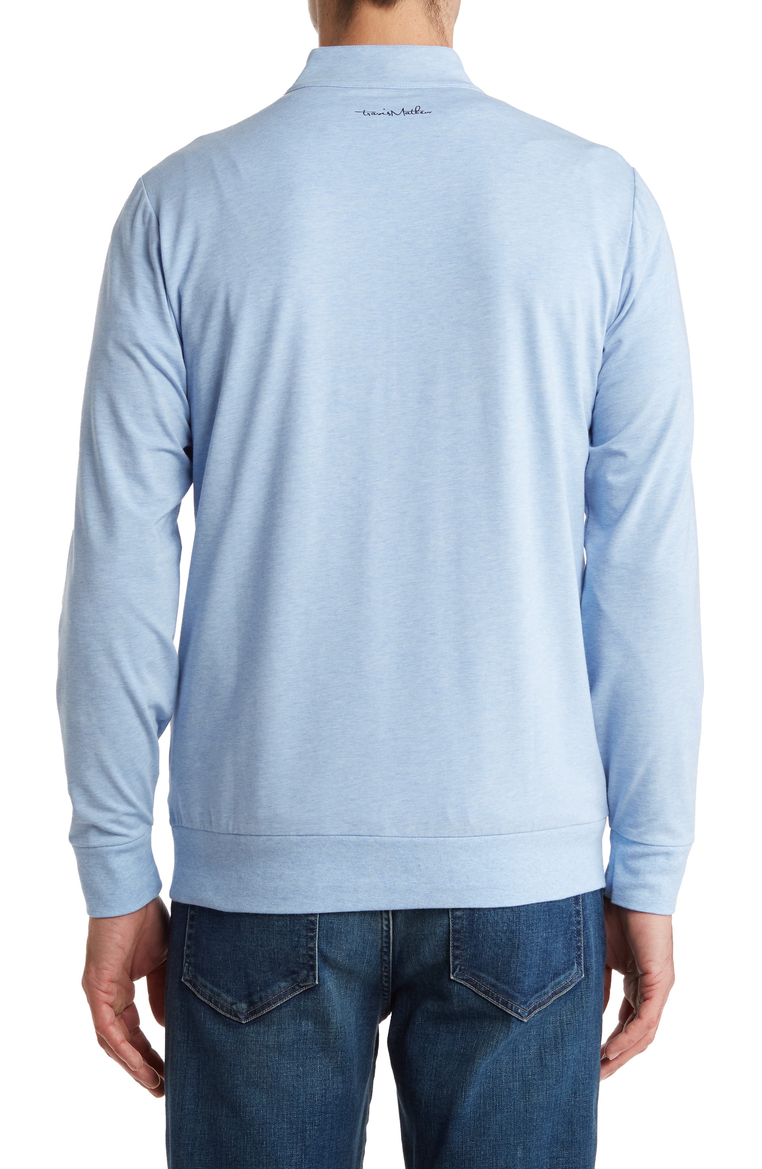 TravisMathew Tequila Sour Stripe Quarter Zip Golf Sweatshirt ...