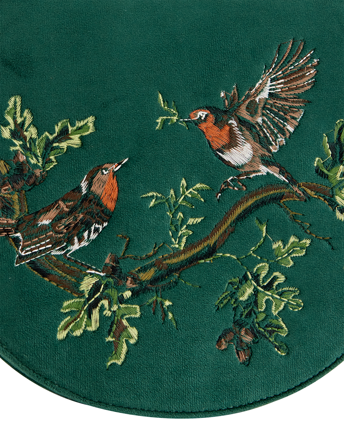 Fable England Robin Love Embroidered Saddle Bag Fern Green Velvet ...