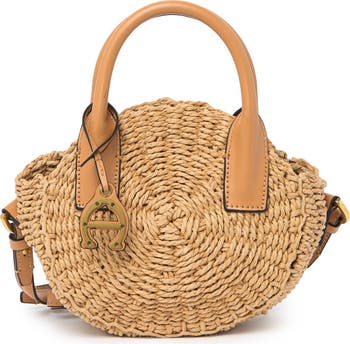 Etienne Aigner Capri Straw Circle Satchel | Nordstromrack