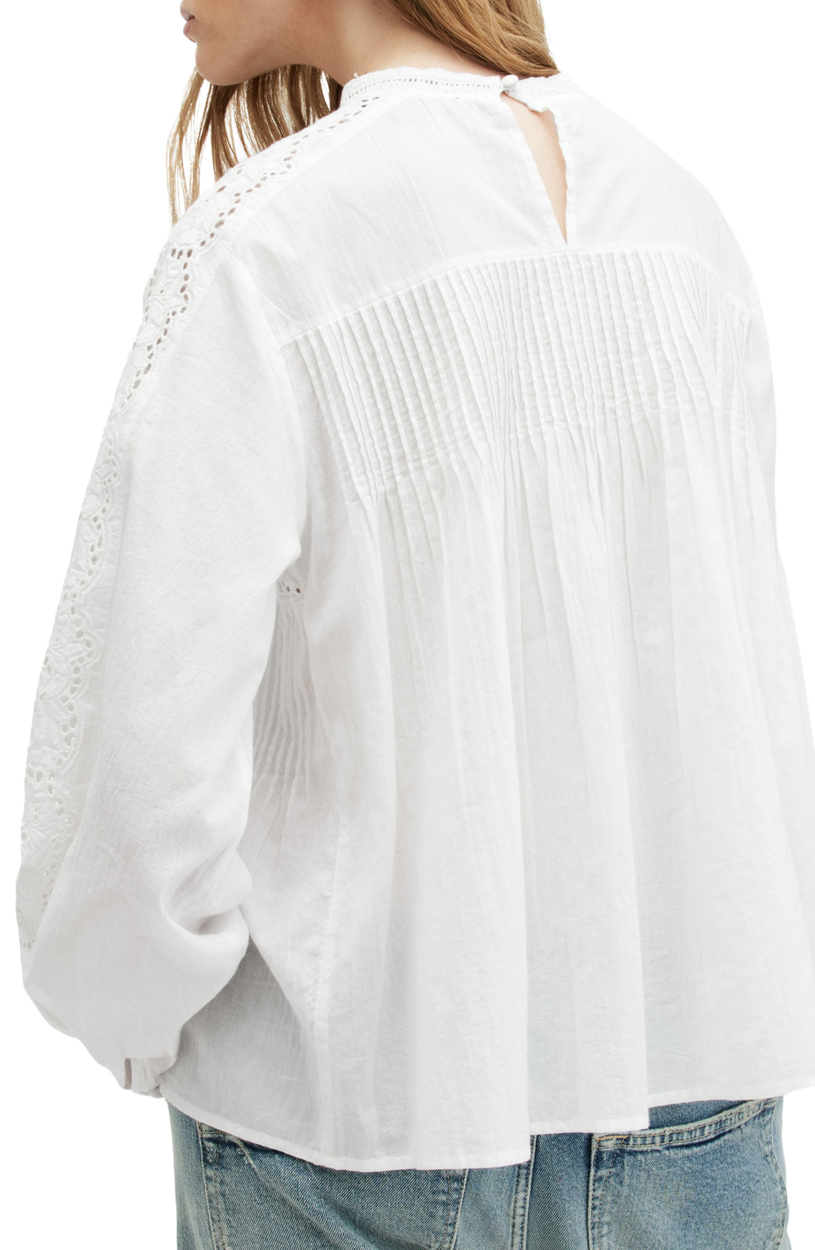 AllSaints Elaia Eyelet Embroidery Cotton Top | Nordstromrack