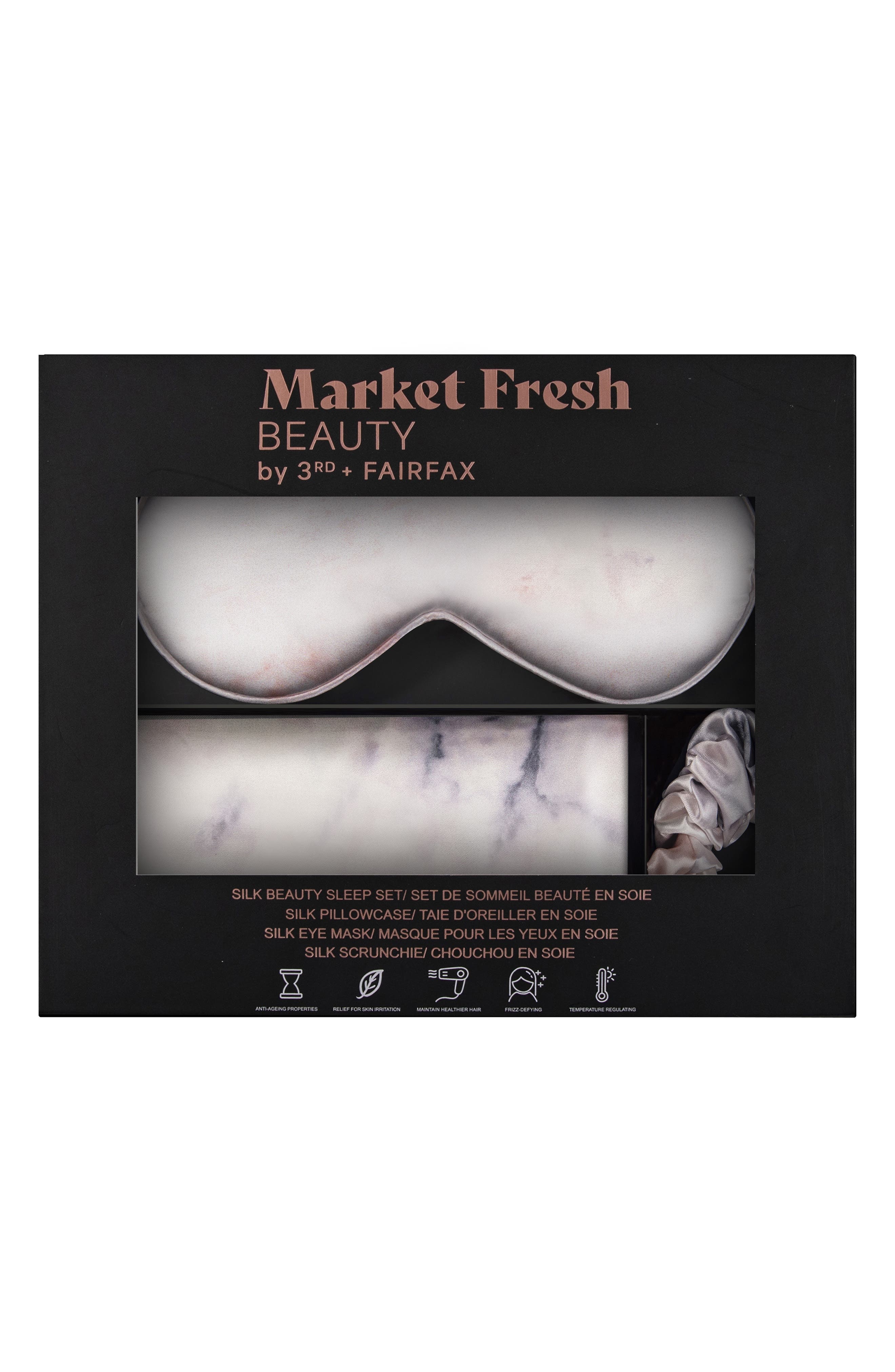 Market Fresh Beauty Silk Sleep Mask, Pillowcase & Scrunchie Set ...
