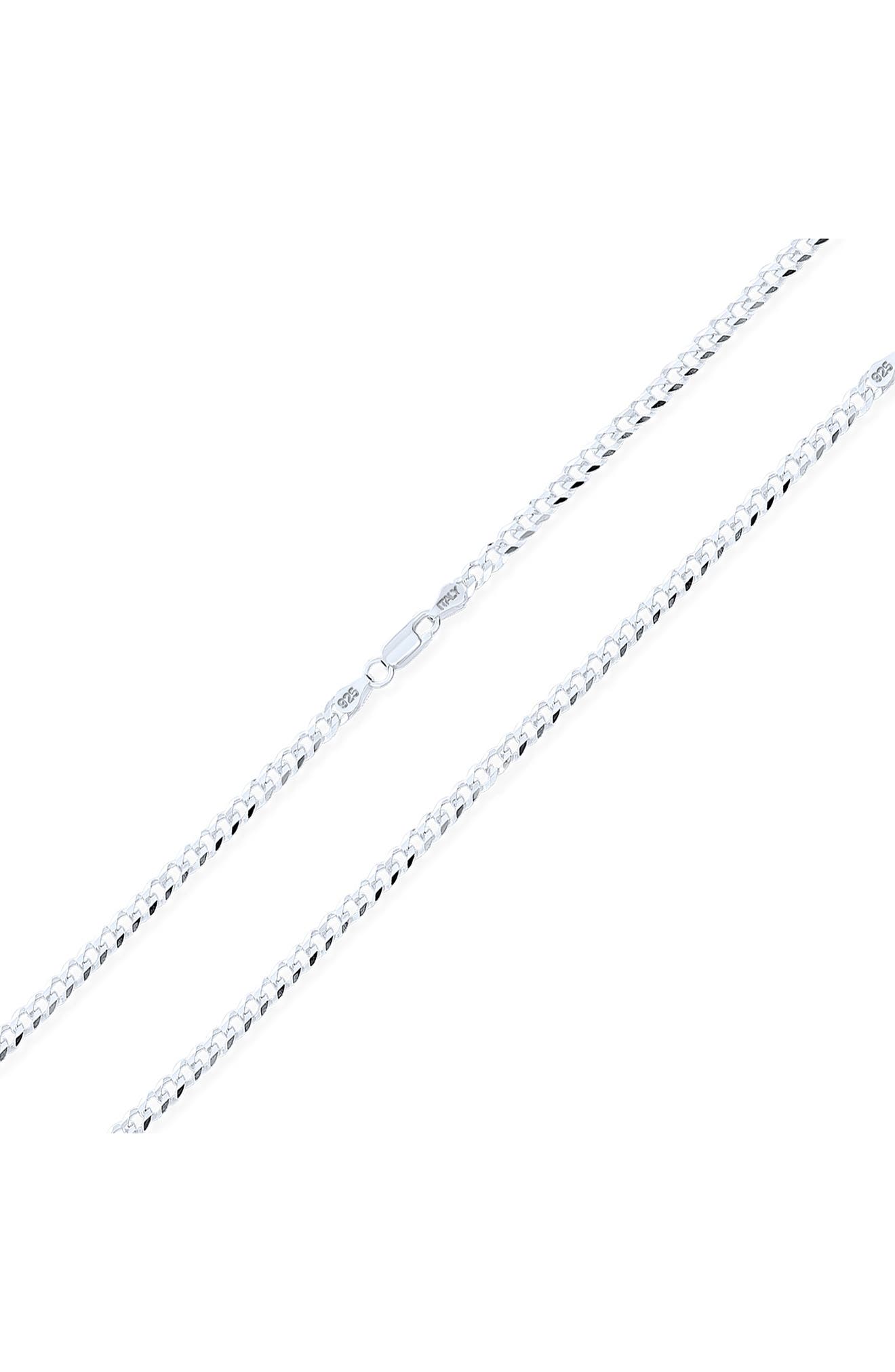 BLING JEWELRY Sterling Silver 18" Curb Me Necklace | Nordstromrack
