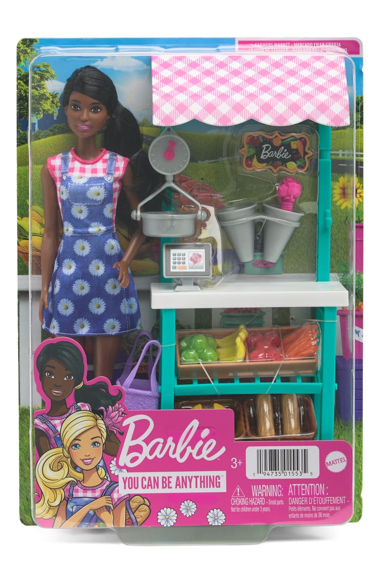 Mattel Barbie Farmers Market, Brunette Doll, Stand, Register Play Set ...