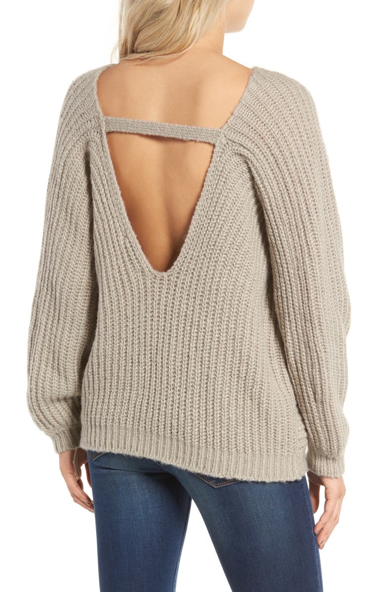 Glamorous Open Back Boyfriend Sweater | Nordstrom