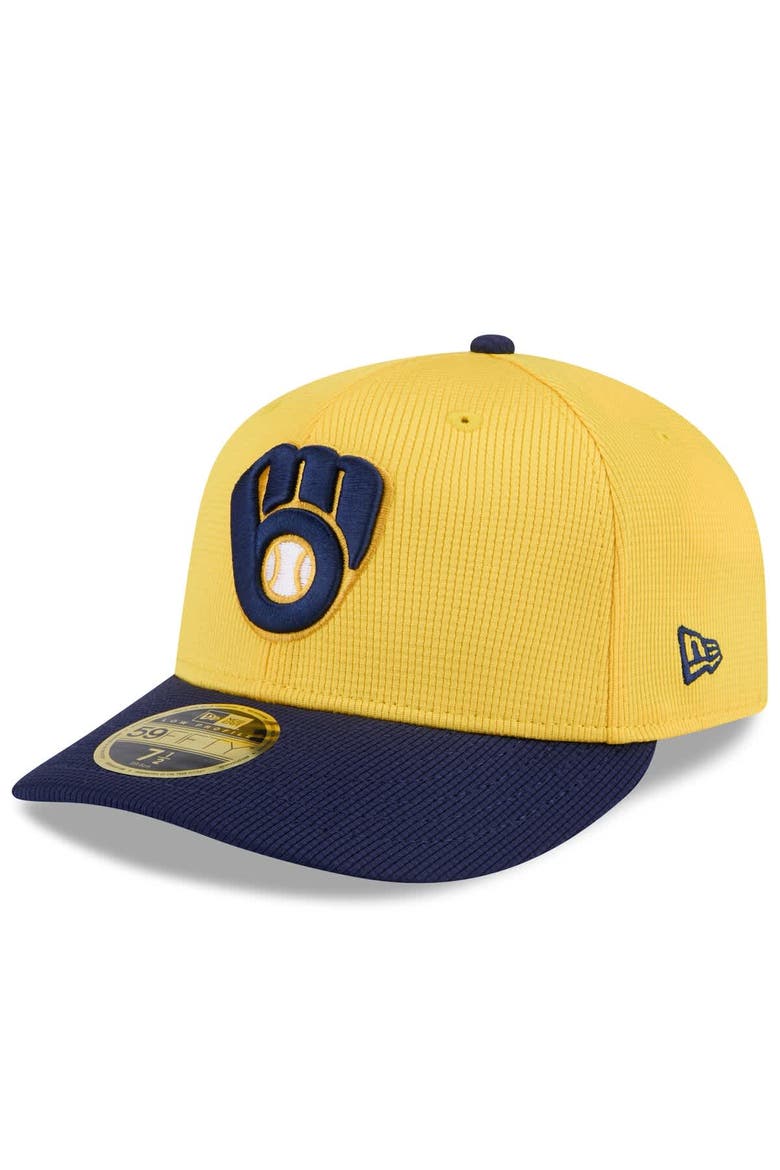Men's New Era Gold/Navy Milwaukee Brewers 2025 Spring Training Low ...