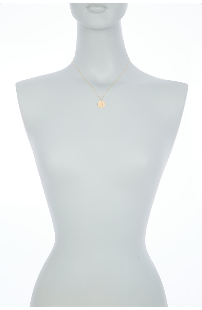 KARAT RUSH 14K Yellow Gold Initial Cutout Round Disc Pendant Necklace ...