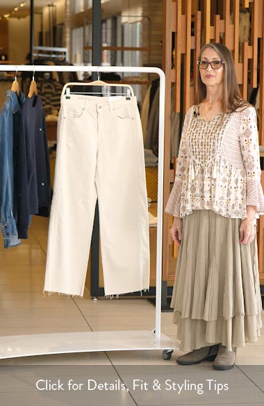 AG Saige Raw Hem Paneled Ankle Wide Leg Jeans | Nordstrom