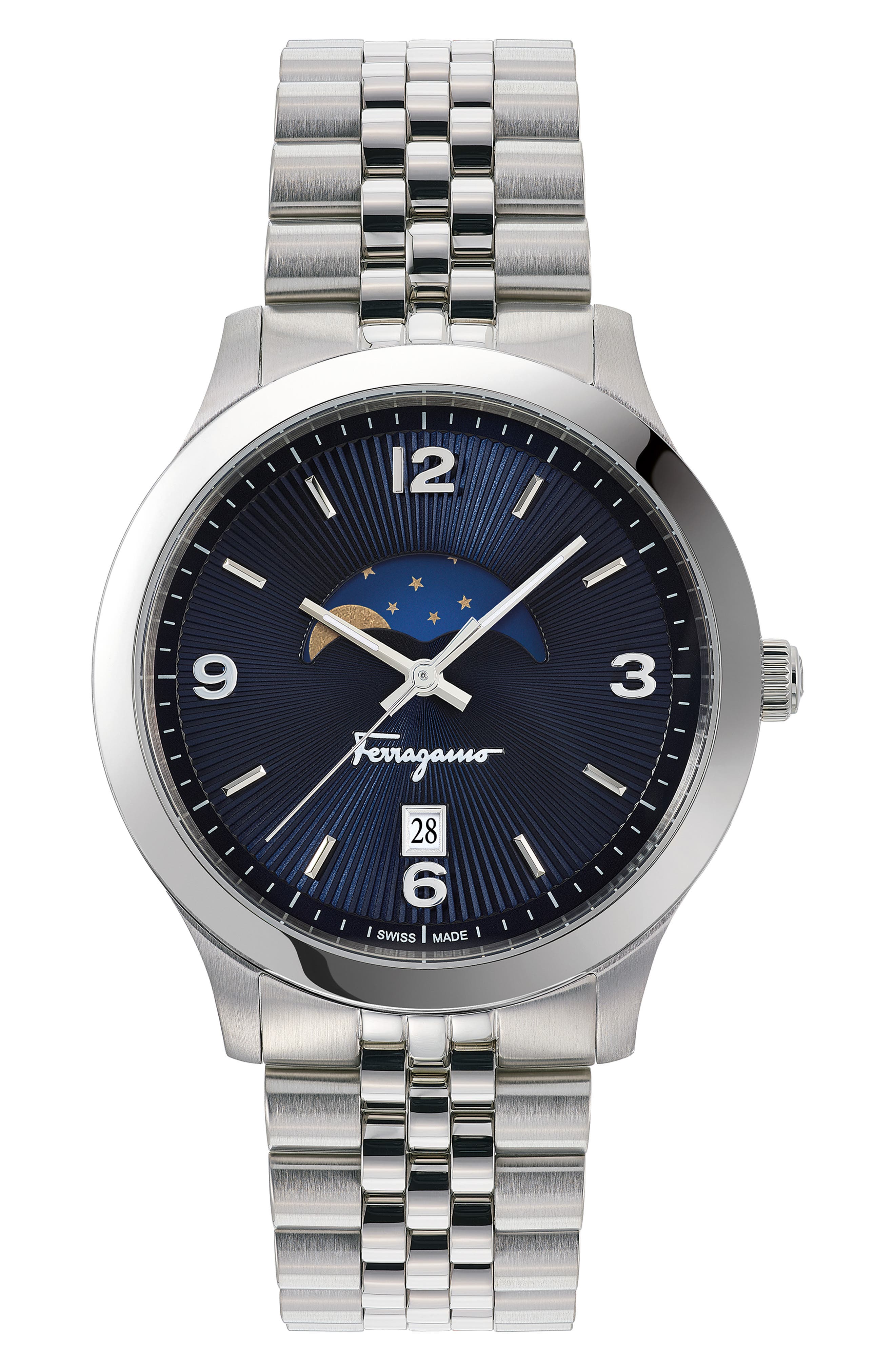FERRAGAMO Duo Moon Phase Bracelet Watch, 40mm x 8.5mm | Nordstromrack