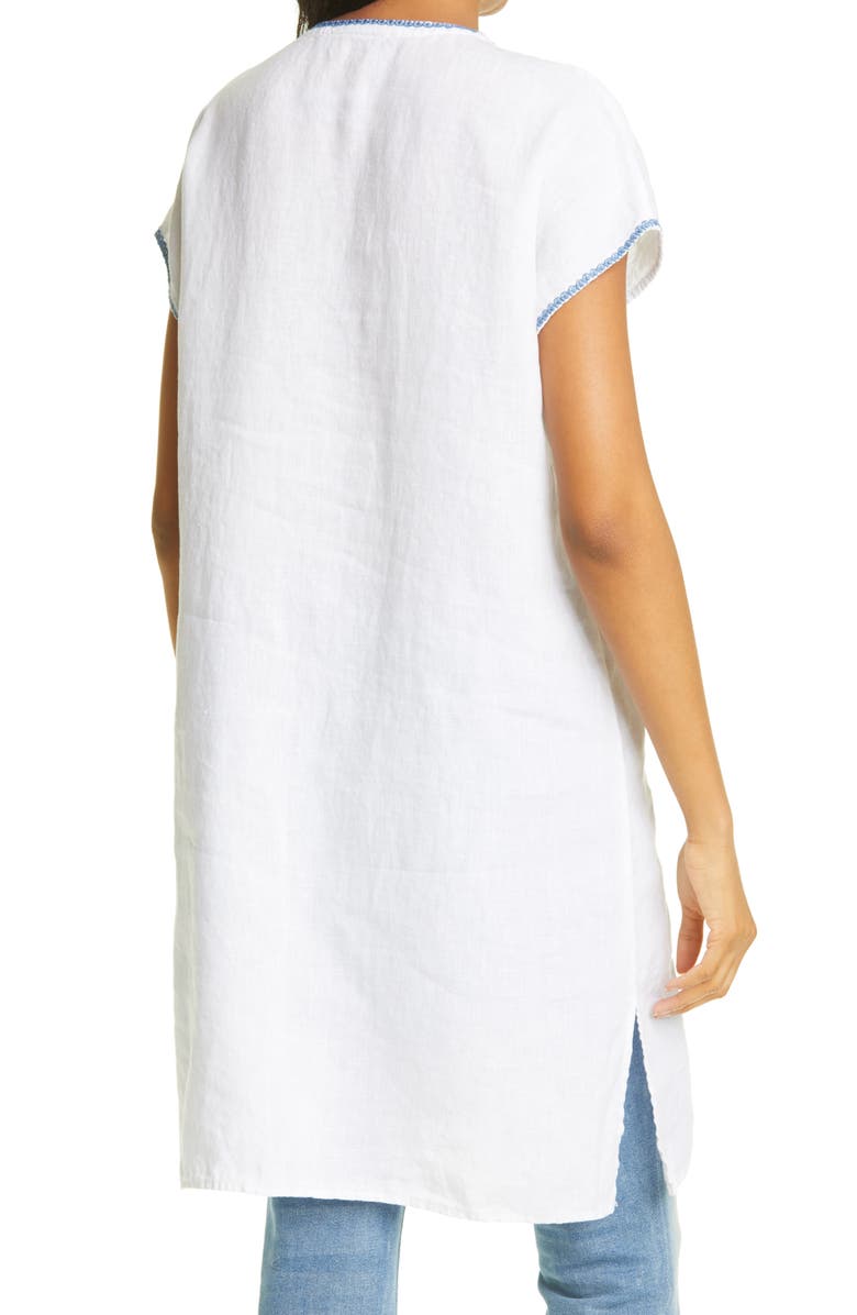 Johnny Was Harriet Embroidered Linen Tunic Dress | Nordstrom