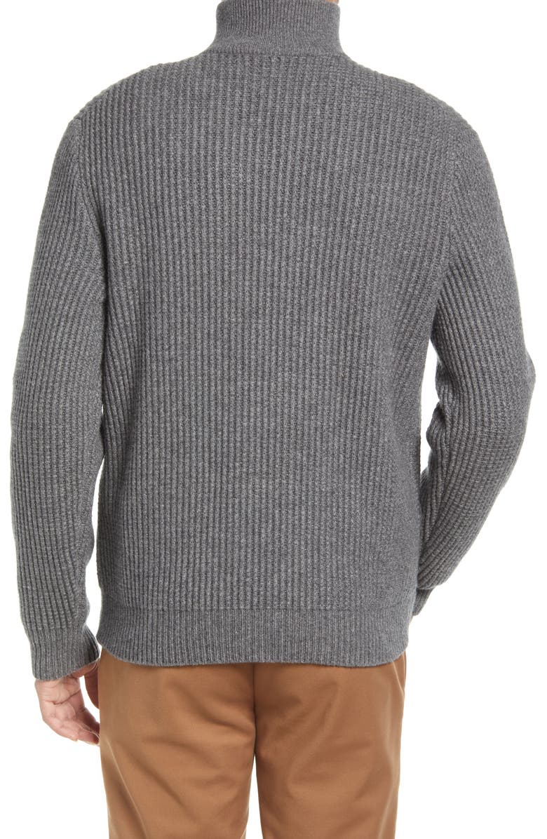 Vince Textured Rib Quarter Zip Wool & Cashmere Pullover | Nordstromrack