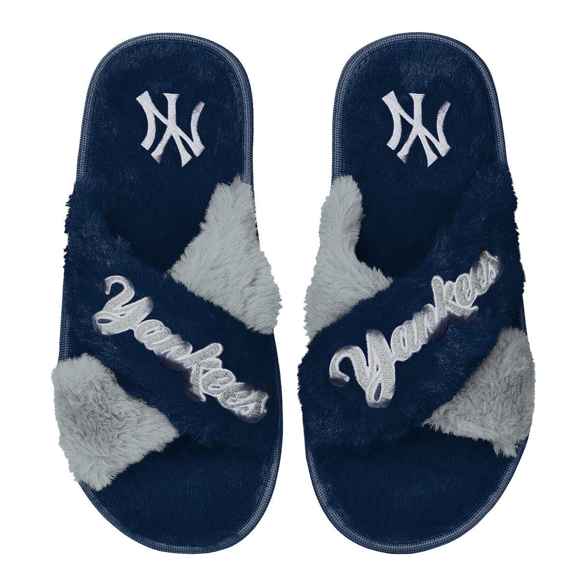 FOCO Women's FOCO Navy New York Yankees Two-Tone Crossover Faux Fur ...