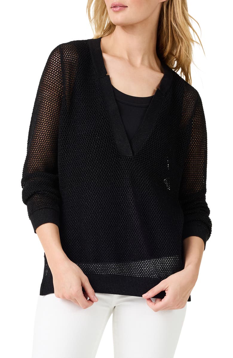 NIC+ZOE Metallic Mesh Stitch Sweater | Nordstromrack