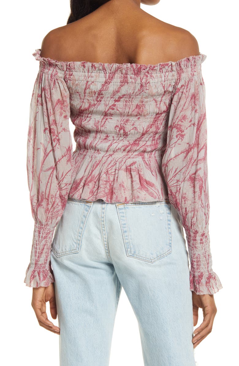 AllSaints Lara Grasmere Off the Shoulder Smock Top | Nordstromrack