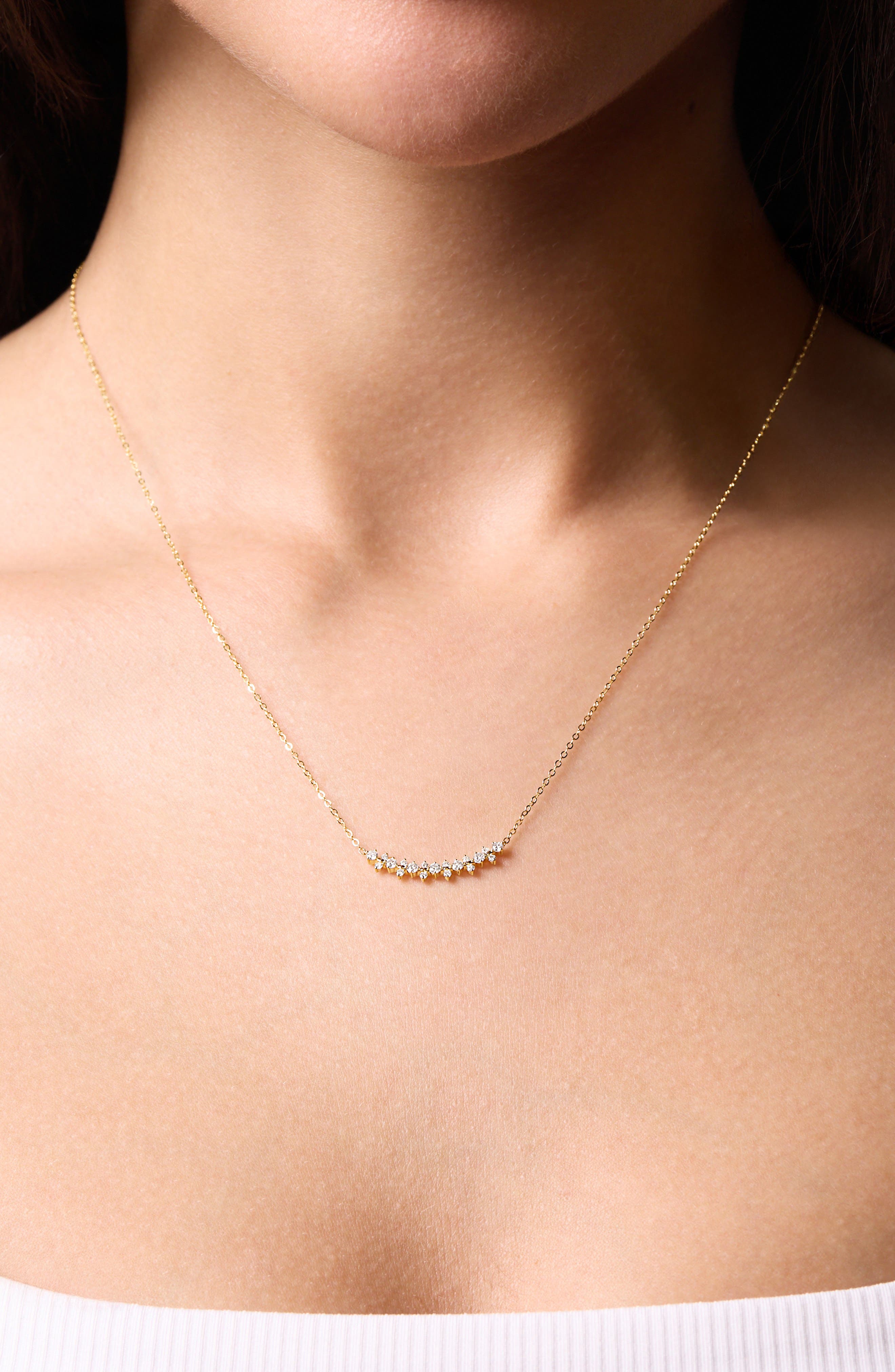 Bony Levy Rita 18K Yellow Gold Diamond Bar Necklace | Nordstromrack