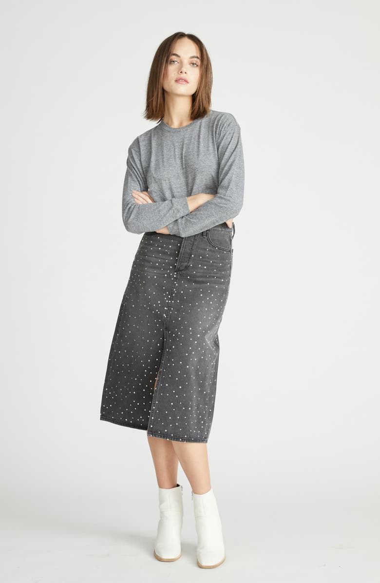 Driftwood Piper Crystal Denim Midi Skirt | Nordstromrack