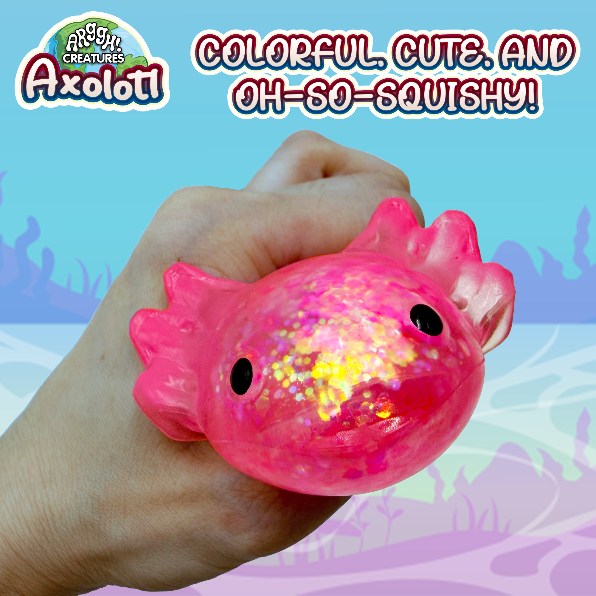 Power Your Fun Axolotl Stress Toy - Glitter Pink | Nordstrom