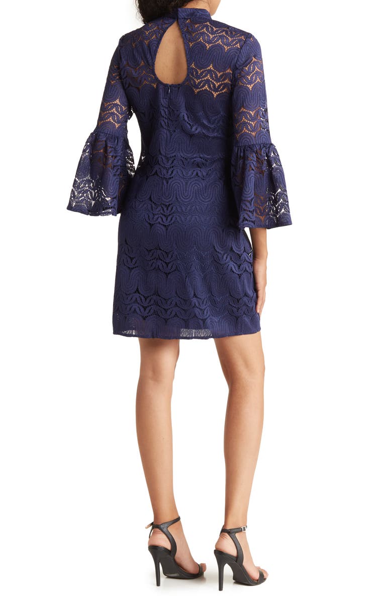 Trina Turk Lace Mock Neck Bell Sleeve Dress | Nordstromrack