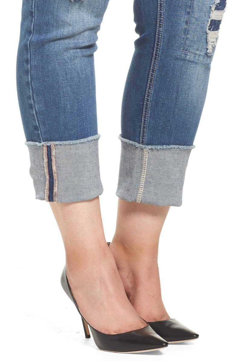 Seven7 Distressed Slim Raw Hem Cuffed Jeans | Nordstromrack