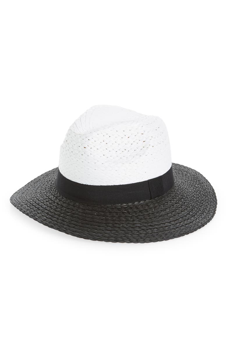 Nordstrom Braided Two-Tone Paper Straw Panama Hat | Nordstromrack
