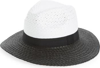 Nordstrom Braided Two-Tone Paper Straw Panama Hat | Nordstromrack
