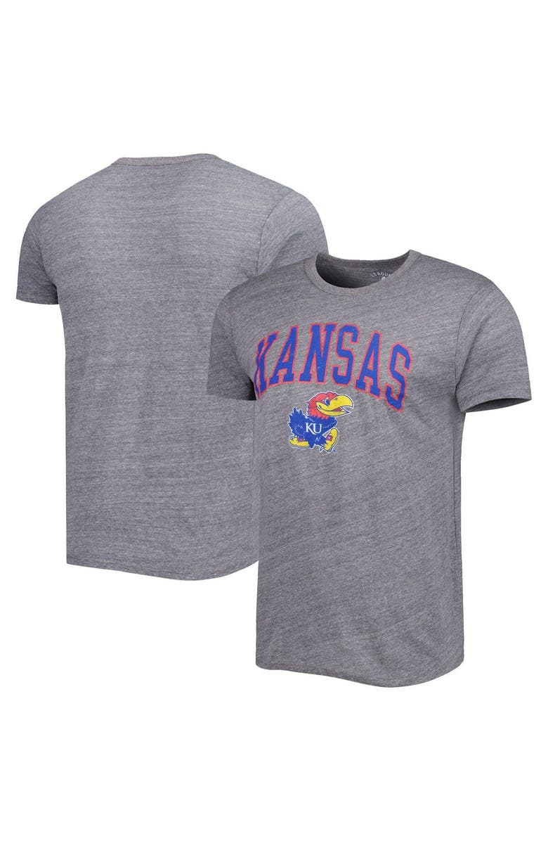 LEAGUE COLLEGIATE WEAR Men's League Collegiate Wear Heather Gray Kansas ...