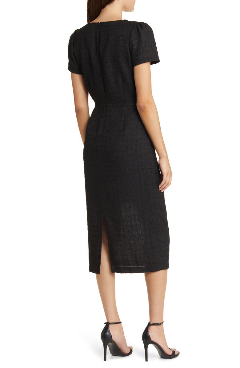 ZOE AND CLAIRE Short Sleeve Tweed Midi Sheath Dress | Nordstromrack