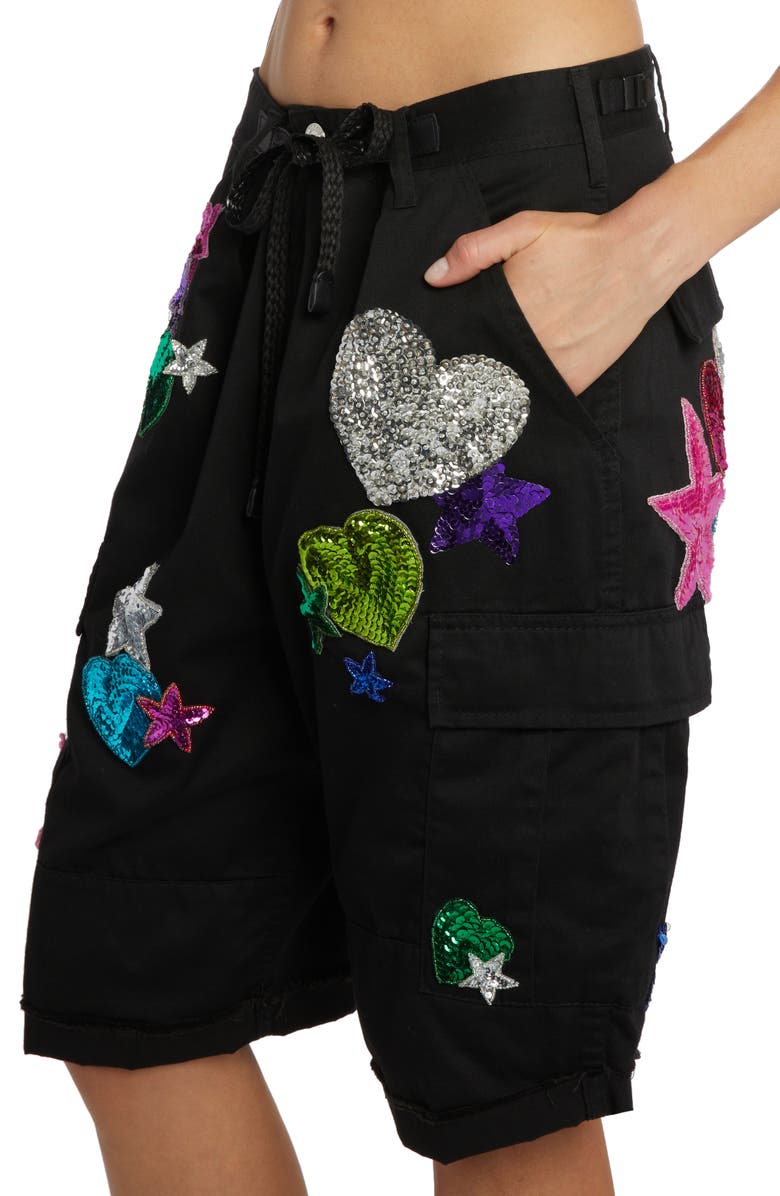 TOM FORD Sequin Patch Cotton Stretch Gabardine Cargo Shorts | Nordstromrack