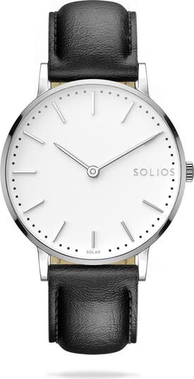 Solios Watches The Solar Classic | White Dial - Silver Case | Nordstrom