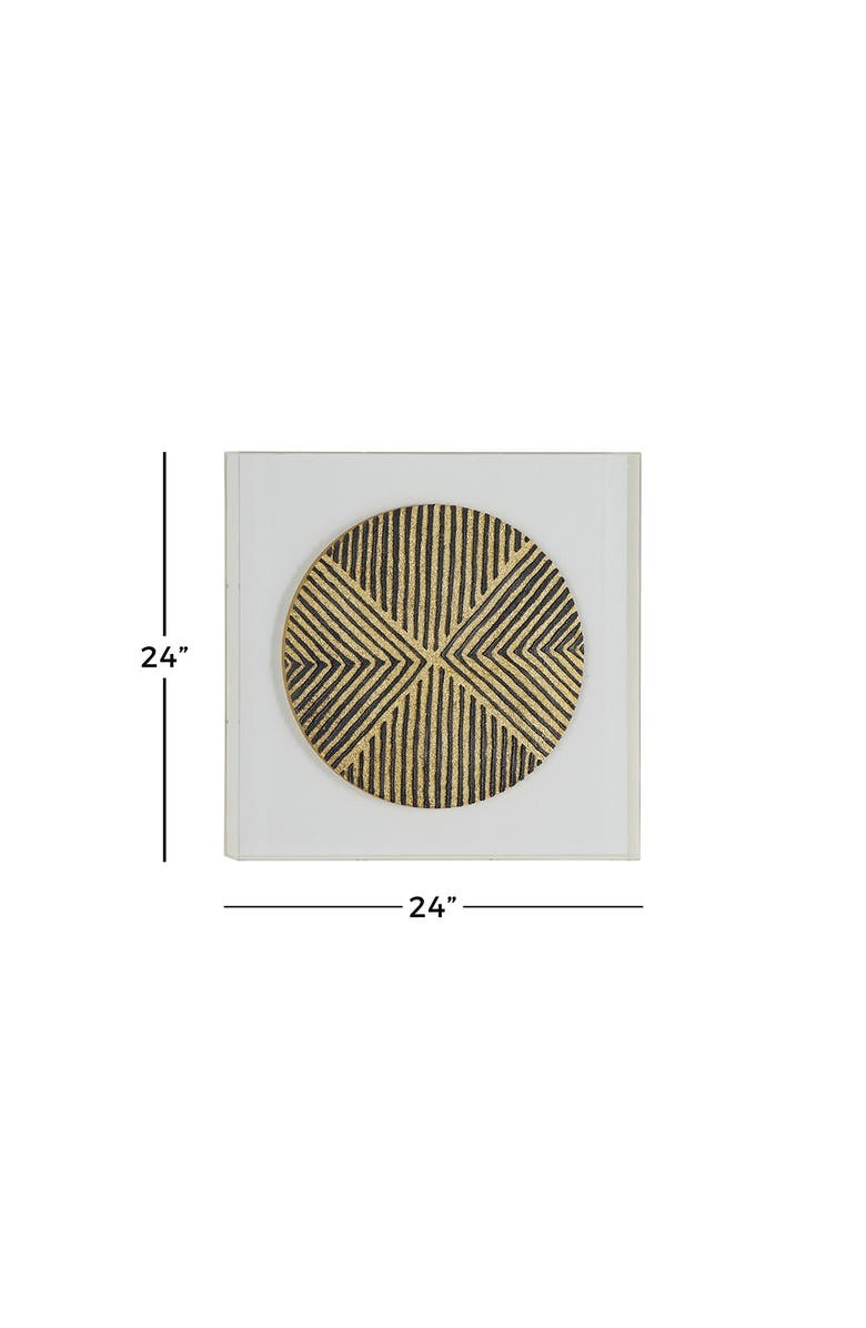 WILLOW ROW Metallic Gold Wood Shadow Box Wall Art - 24" x 24 ...