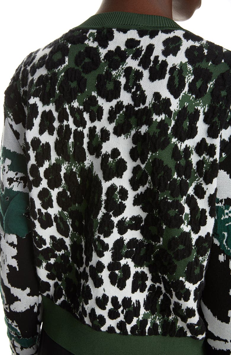 KENZO Leopard Jacquard Crop Cardigan | Nordstrom
