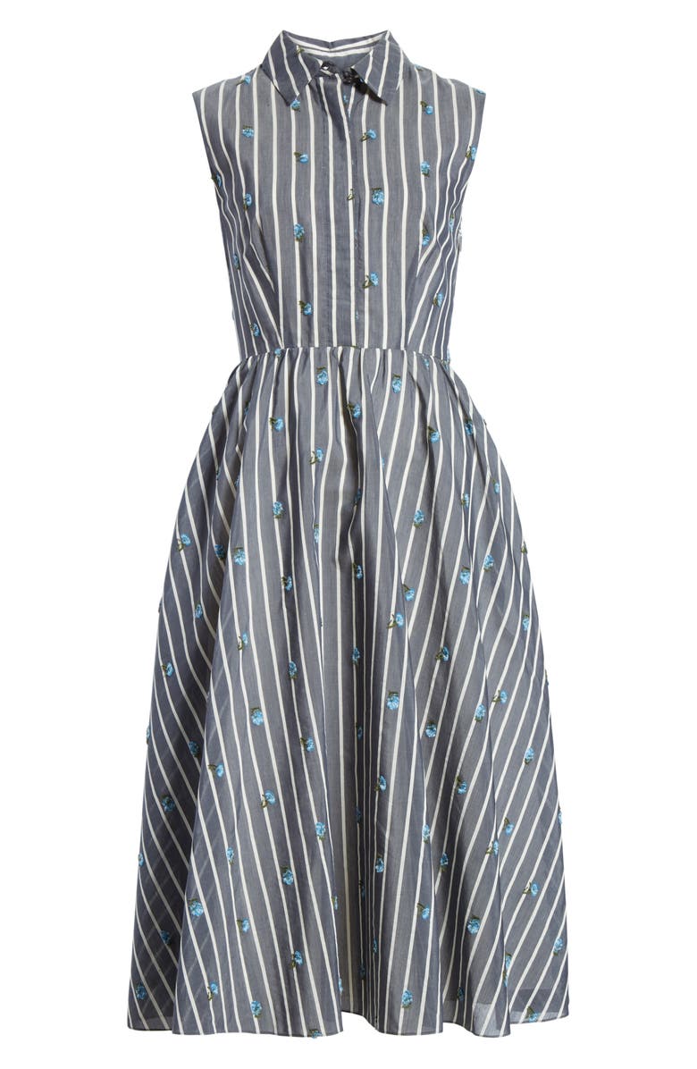 Jason Wu Collection Floral Stripe Cotton & Silk Dress | Nordstrom