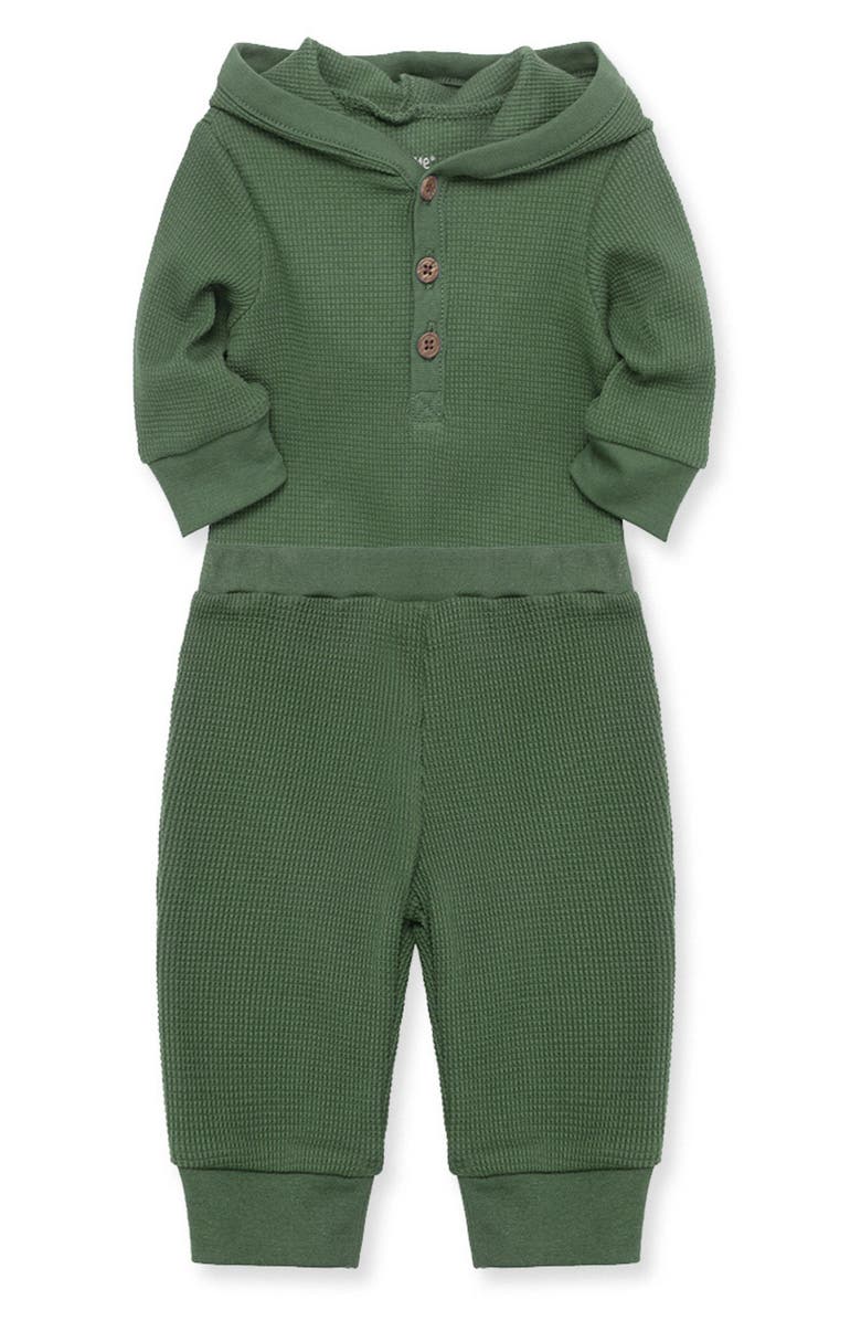 Little Me Organic Cotton Hooded Bodysuit & Pants Set | Nordstromrack