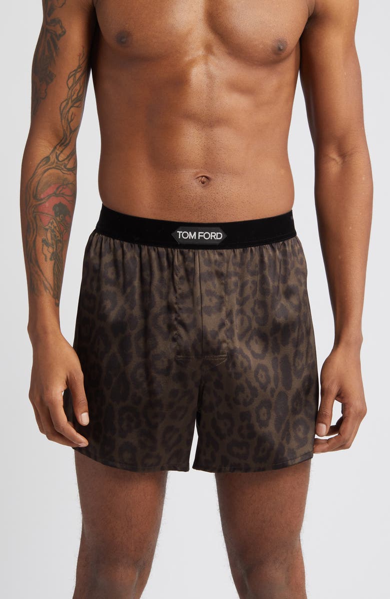 TOM FORD Cheetah Print Silk Boxers | Nordstrom
